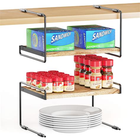 Spaceaid Cabinet Shelf Organizers 2 Pack Kitchen Counter Organizer Ra