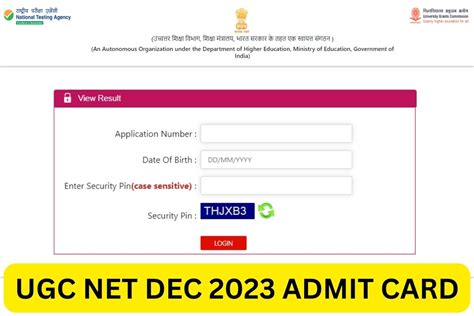 Ugc Net Dec 2023 Admit Card Exam Date Exam City Slip