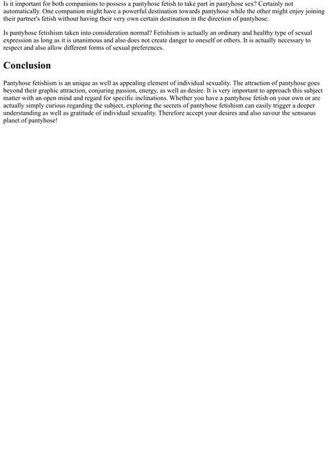 Ppt Introducing The Approaches Of Pantyhose Fetish An Working