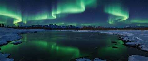 추운 외딴 환경에서 북극광을 반사하는 강 오로라를 반사하는 강 감기에 걸린 북극광 오로라 특수 효과 배경 일러스트 및 사진 무료 다운로드 Pngtree