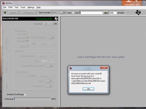 Ads1259 Evm Interfacing Problem Data Converters Forum Data Converters Ti E2e Support Forums