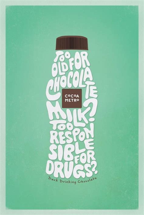 This Pin Uses Typography To Form The Shape Of A Bottle Which