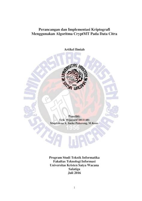 Pdf Perancangan Dan Implementasi Kriptografi Menggunakan