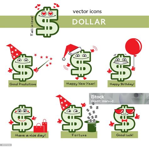 얼굴로 달러 기호입니다 재미 있는 만화 축제 문자새 해 생일 사랑 아이콘 세트 귀여운 이모티콘 돈 테마에 웃는입니다 귀여운에 대한 스톡 벡터 아트 및 기타 이미지 Istock