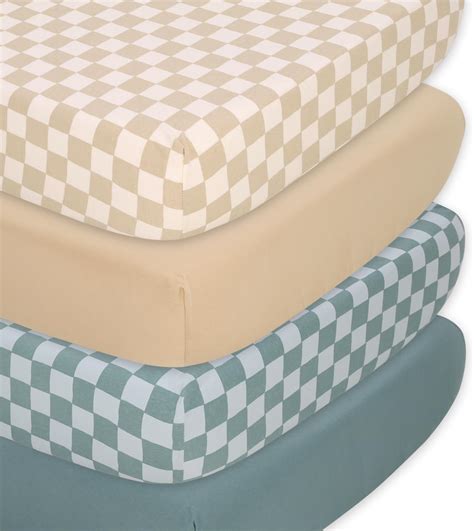 The Peanutshell 4 Pack Organic Fitted Crib Sheet Set Soft