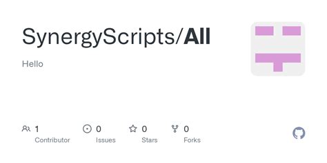 Github Synergyscriptsall Hello