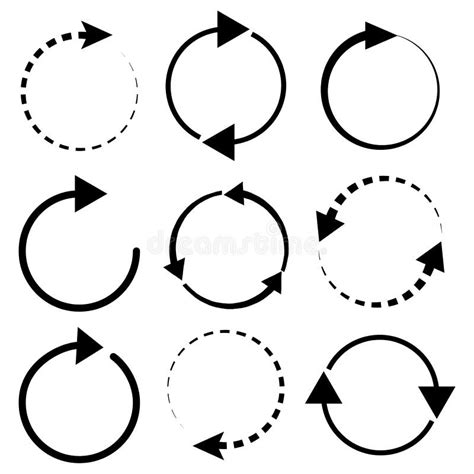 Circular Arrows Circle Diagram Infographic Set Motion Design Reload Symbol Vector