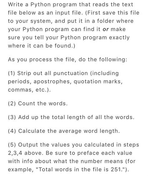 Solved Write A Python Program That Reads The Text File Below