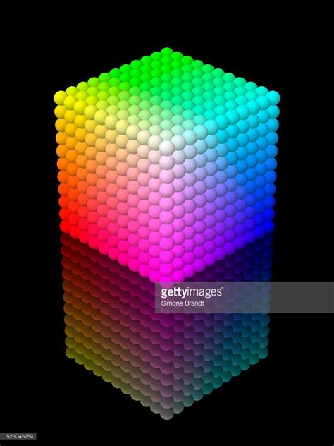 Rgb Colour Cube Constructed From Coloured Balls 3d Illustration Color Illustration Colour