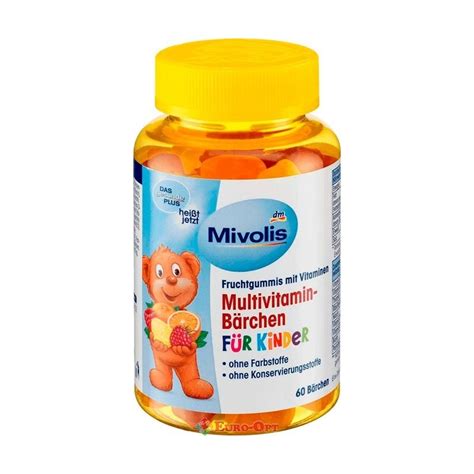 Жевательный Мультивитамин для детей Mivolis Multivitamin-Bärchen für ...