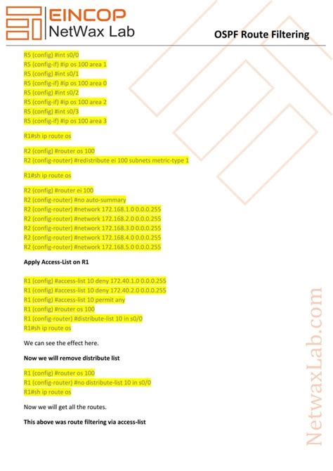 OSPF Route Filtering PDF
