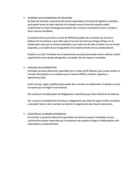 Generar Las Alternativas De Solucion Generar Las Alternativas De