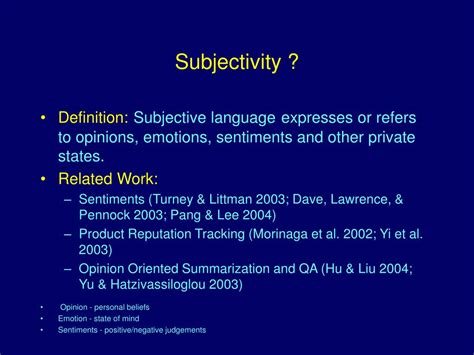 Ppt Exploiting Subjectivity Classification To Improve Information Extraction Powerpoint