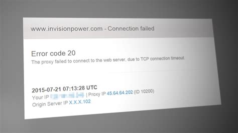 2 Fixes Proxy Failed To Connect To The Web Server Error Code 20