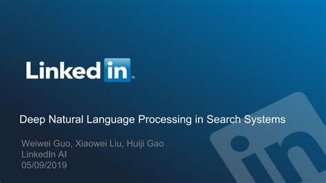 Deep Natural Language Processing In Search Systems Ppt