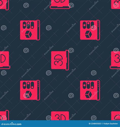 Set 3d Printer And On Seamless Pattern Vector Stock Vector