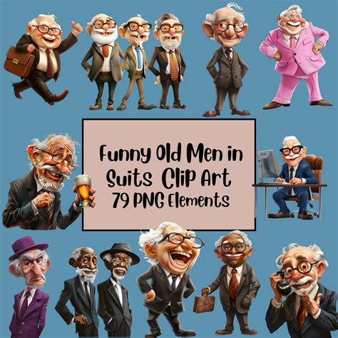 Funny Old Man Clipart Elderly Clipart Grandpa Clipart Grandfather