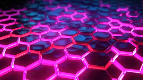 3d 렌더링된 그림 추상 육각형 배경의 생생한 Uv 핑크 네온 불빛 불빛 배경 그림 배경 미래 기술 배경 이미지 Hd 불빛 그림 미래 기술 배경 사진 무료