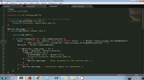 Login And Registration System Using Php And Mysqli Part1 Youtube