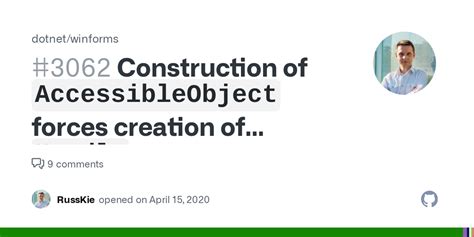 Construction Of `accessibleobject` Forces Creation Of `handle` · Issue 3062 · Dotnetwinforms