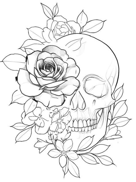 Female Skull Tattoo Ideas Skull Flower Sketch Candy Skull Tattoo