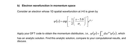 B Electron Wavefunction In Momentum Space Consider
