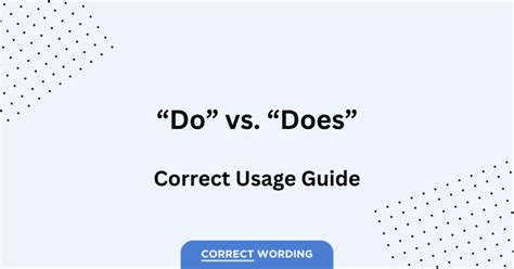 Do Vs Does Mastering Verb Agreement