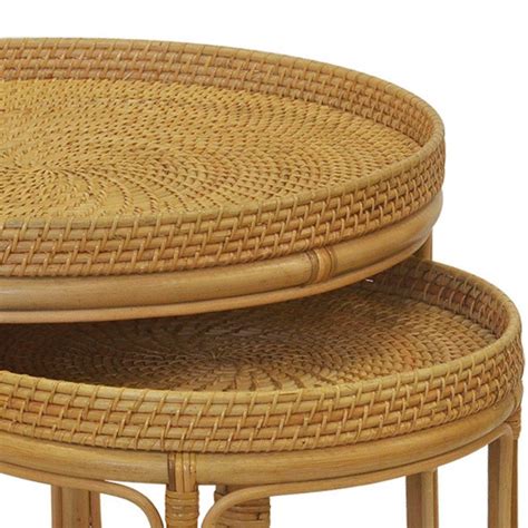Rattan Nesting Tables Woodka Interiors