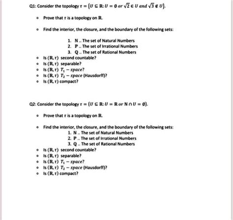 solved q1 consider the topology r u âˆˆ r u 0 or v âˆˆ u and v