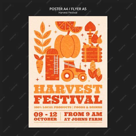 Free Psd Harvest Festival Celebration Vertical Poster Template