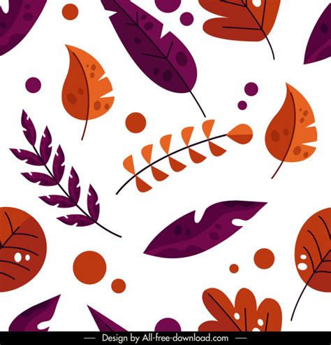 Leaves Pattern Colored Classical Flat Decor Vectors Images Graphic Art Designs In Editable Ai