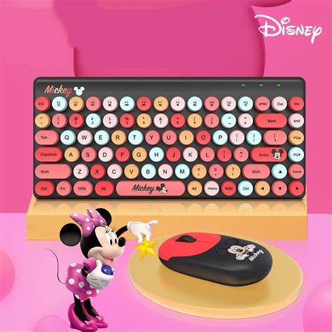 Mickey Disney Retro Keyboard And Wireless Mouse Magia E Imaginacao