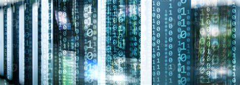 Matrix Futuristic Theme Multiple Exposure Binary Numbers Data Center