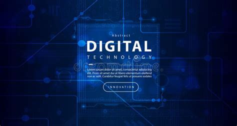 Digital Technology Banner Blue Green Background Concept Cyber Technology Light Effect Abstract