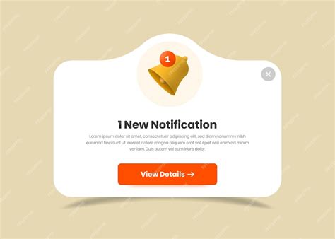 Premium Vector Simple Notification Popup Screen Ui With Bell