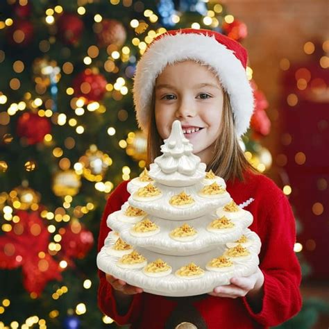 Ceramic Christmas Tree Deviled Egg Holder