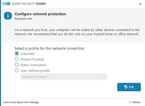 New Network Detected Eset Smart Security Premium Eset Online Help