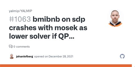 bmibnb on sdp crashes with mosek as lower solver if qp objective turns