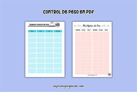 Plantillas De Control De Peso En Pdf Gratis