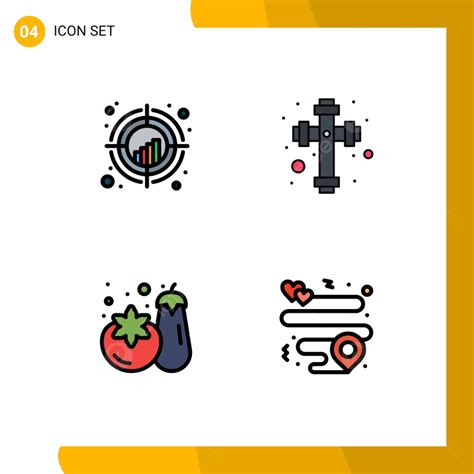 4 Color Vector Hd Png Images Editable Vector Line Pack Of 4 Simple Filledline Flat Colors Of