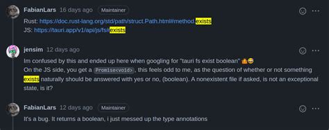 how do you use fs exists · tauri apps tauri · discussion 5530 · github