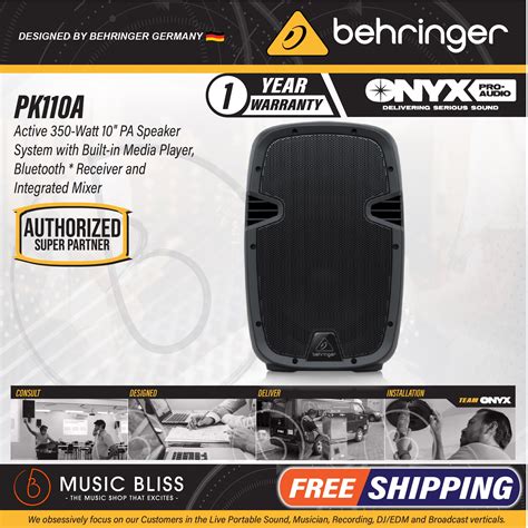 Behringer PK110A Active 350W 10" PA Speaker System with Bluetooth (PK ...