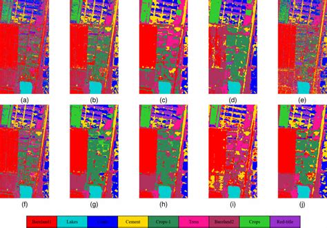 classification maps obtained on xuzhou 2014 dataset a knn b sae