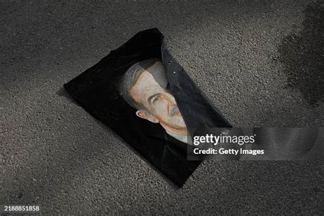 A Portrait Of Hafez Al Assad Father Of Bashar Al Assad Is Seen