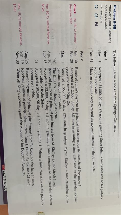 Solved Problem 9 5banalyzing And Journalizing Notes