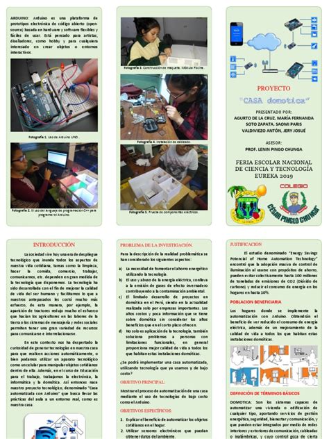 Triptico Feria De Ciencias Pdf Automatización Del Hogar Arduino