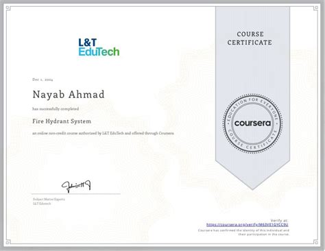 Coursera Firehydrantsystem Professionaldevelopment Lifesafetysystem Continouslearning