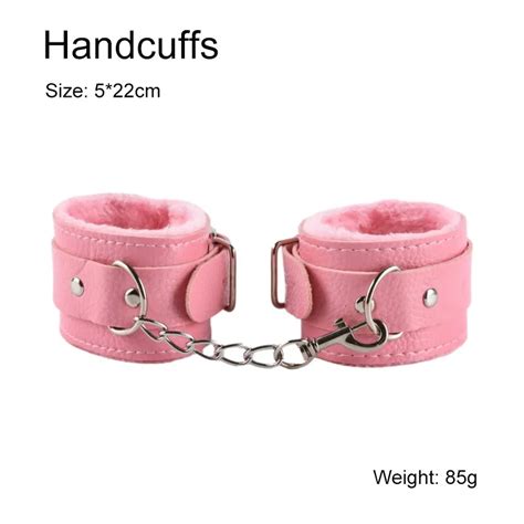 Pu Leather Bdsm Bondage Set Couples Play Kit With Handcuffs