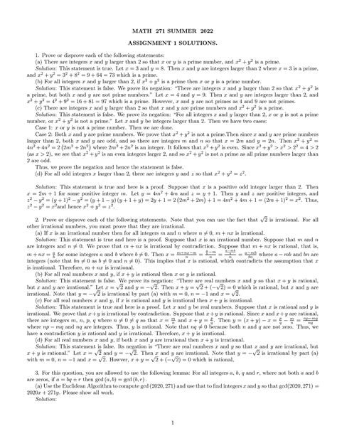 assignment 1 solutions math 271 summer 2022 assignment 1 solutions