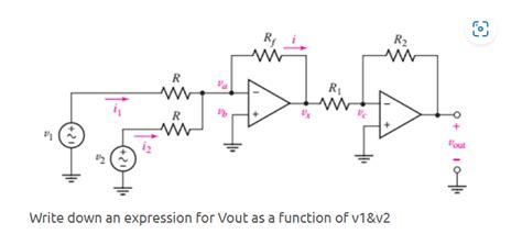 solved write down an expression for vout as a function of